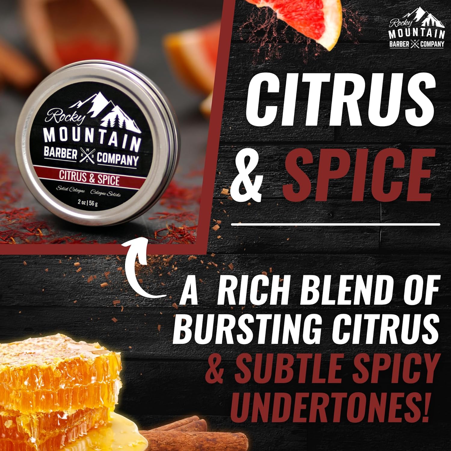 Citrus & Spice Solid Cologne – Rocky Mountain Barber Company