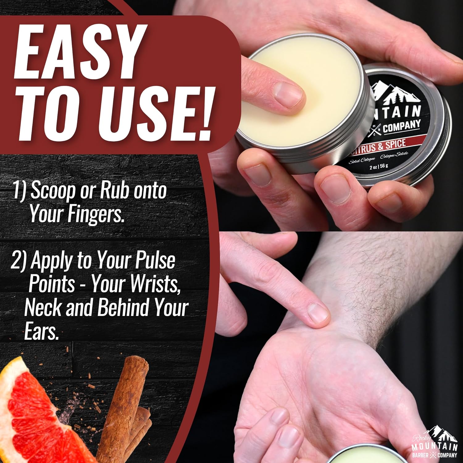 Citrus & Spice Solid Cologne – Rocky Mountain Barber Company